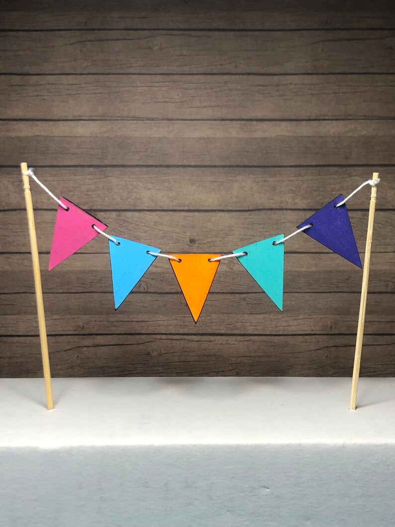 Wood Bunting Mini Pennant Flag Embellishments by - Etsy