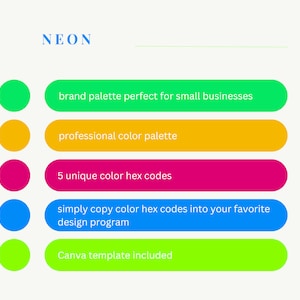 Brand Color Palette, Hex Codes, Neon Palette, Branding Board, Color ...