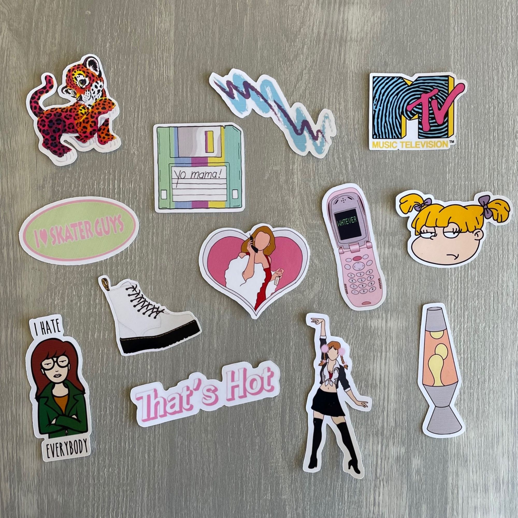 90's Sticker Set 1990's Glossy Aesthetic Stickers | Etsy