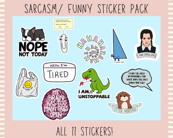 Sarcasm Funny Sticker Set Meme Joke Fun Stickers for Kids | Etsy