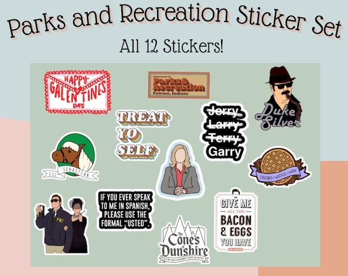 Parks and Rec Stickers Set - Etsy