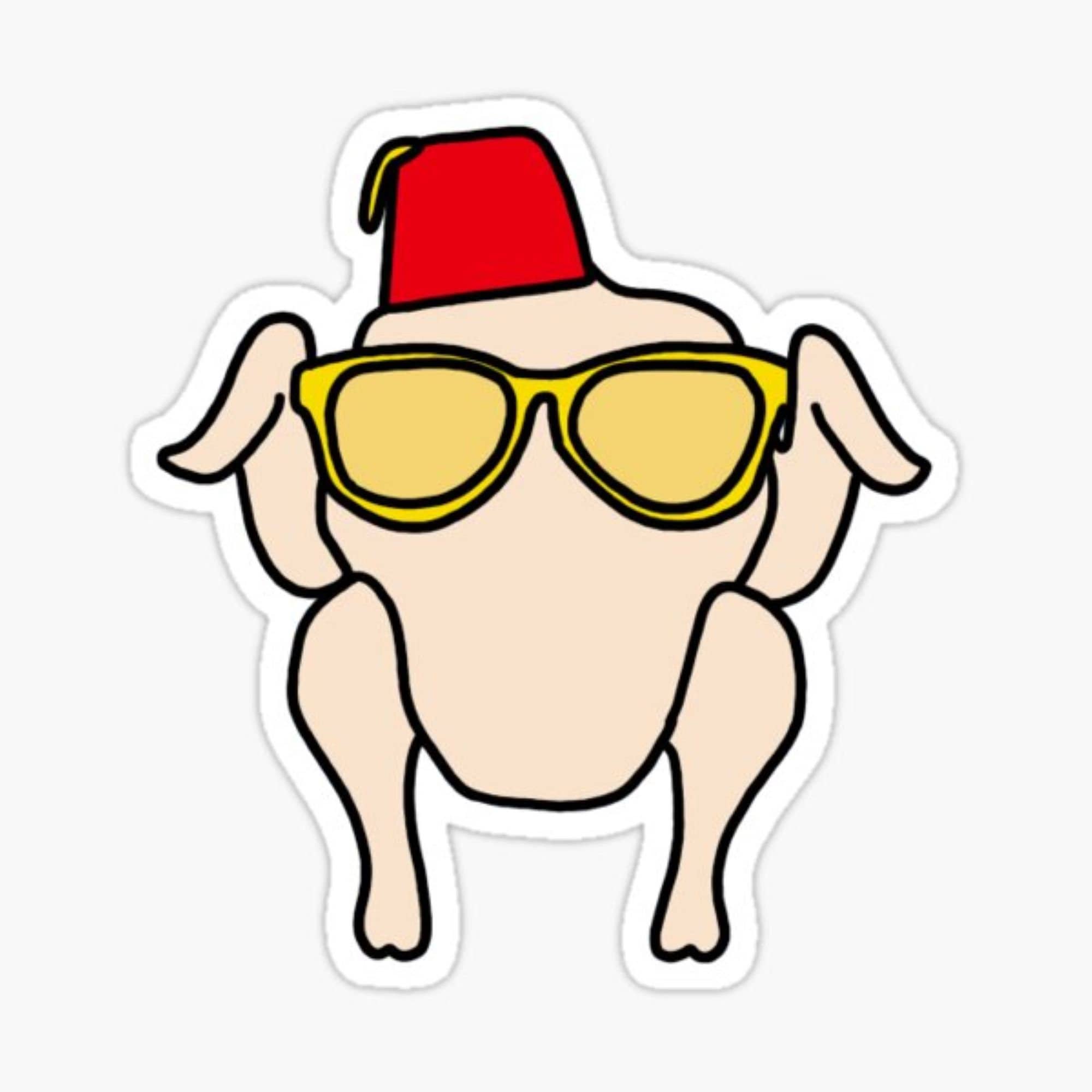 Friends Turkey Head Enamel Pin and Sticker Set | Etsy