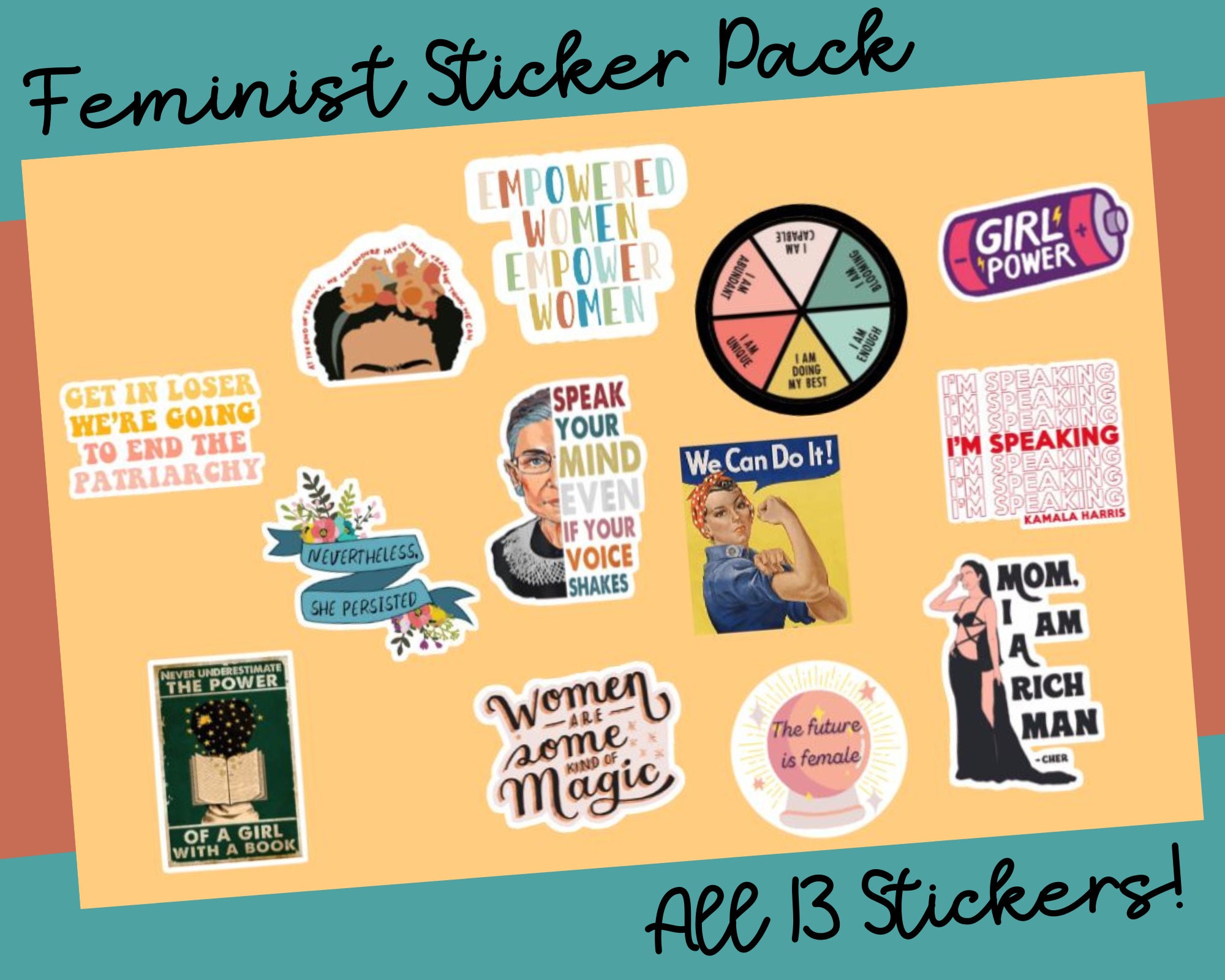 Feminist Sticker Set Girl Power Stickers - Etsy