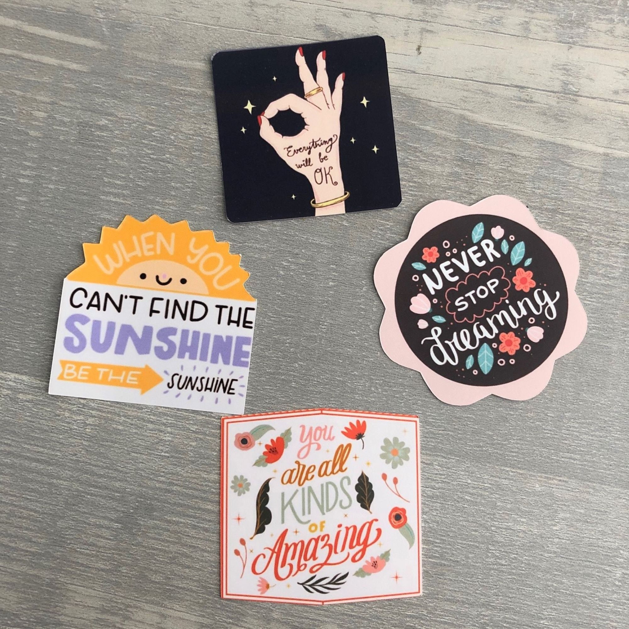 Positive Saying Variety Glossy Sticker Set With or Without - Etsy