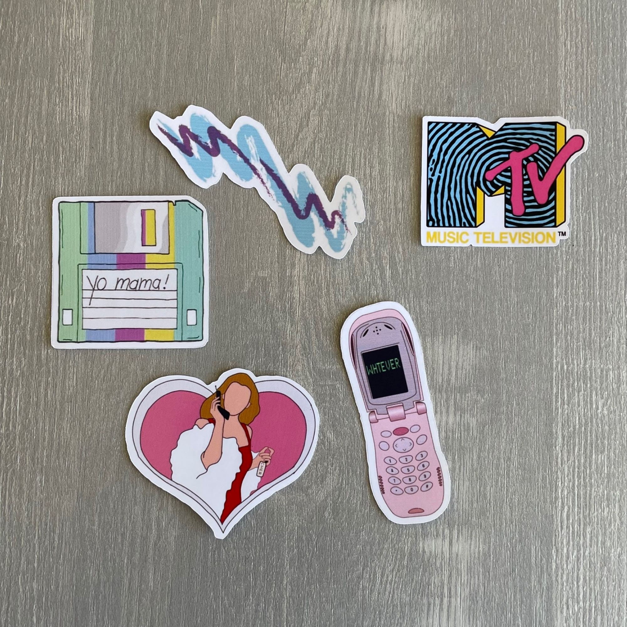 90's Sticker Set 1990's Glossy Aesthetic Stickers | Etsy