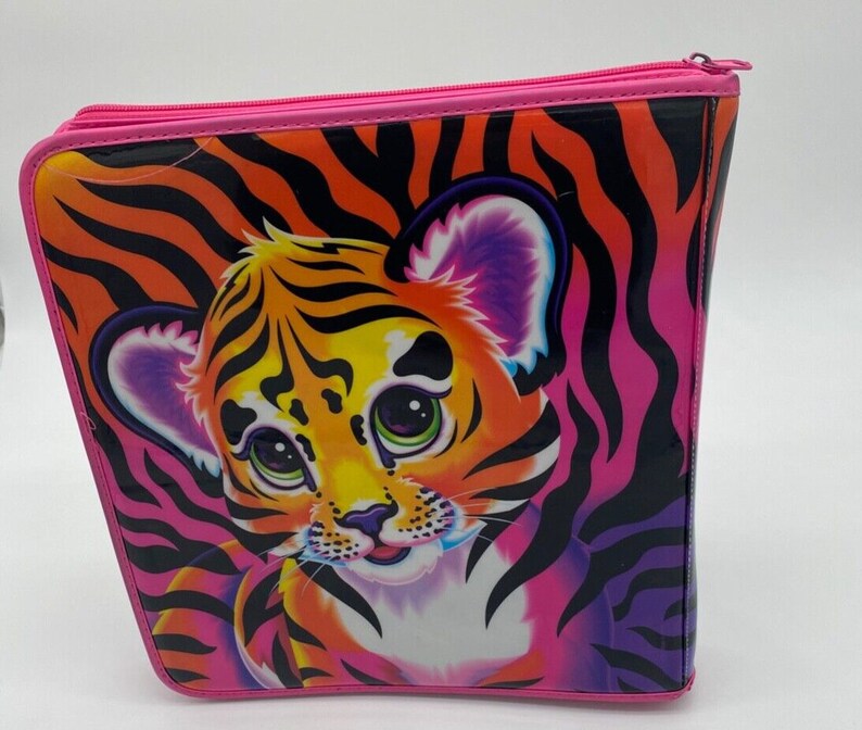 Lisa Frank Vintage Tiger Zip Binder 1990s Nostalgia Zipper Pink Purple ...