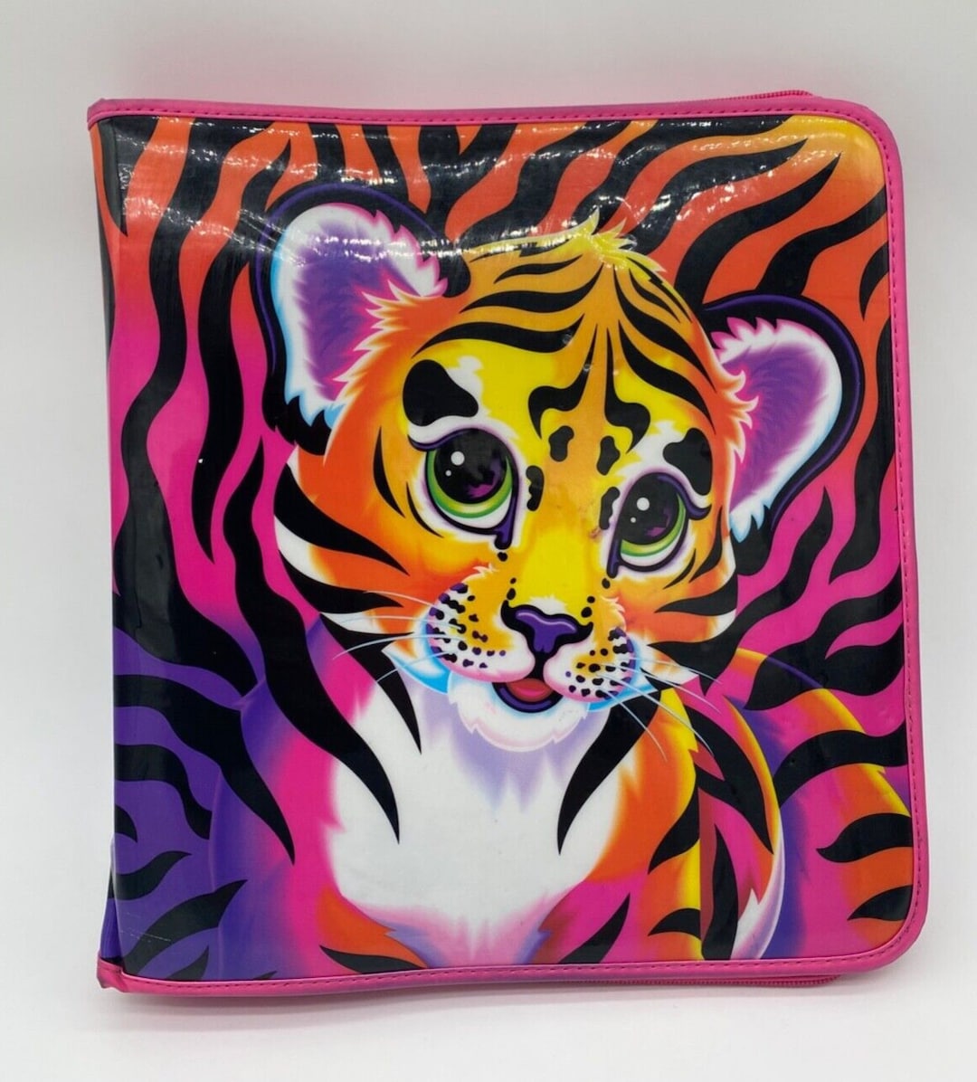 Lisa Frank Vintage Tiger Zip Binder 1990s Nostalgia Zipper Pink Purple ...