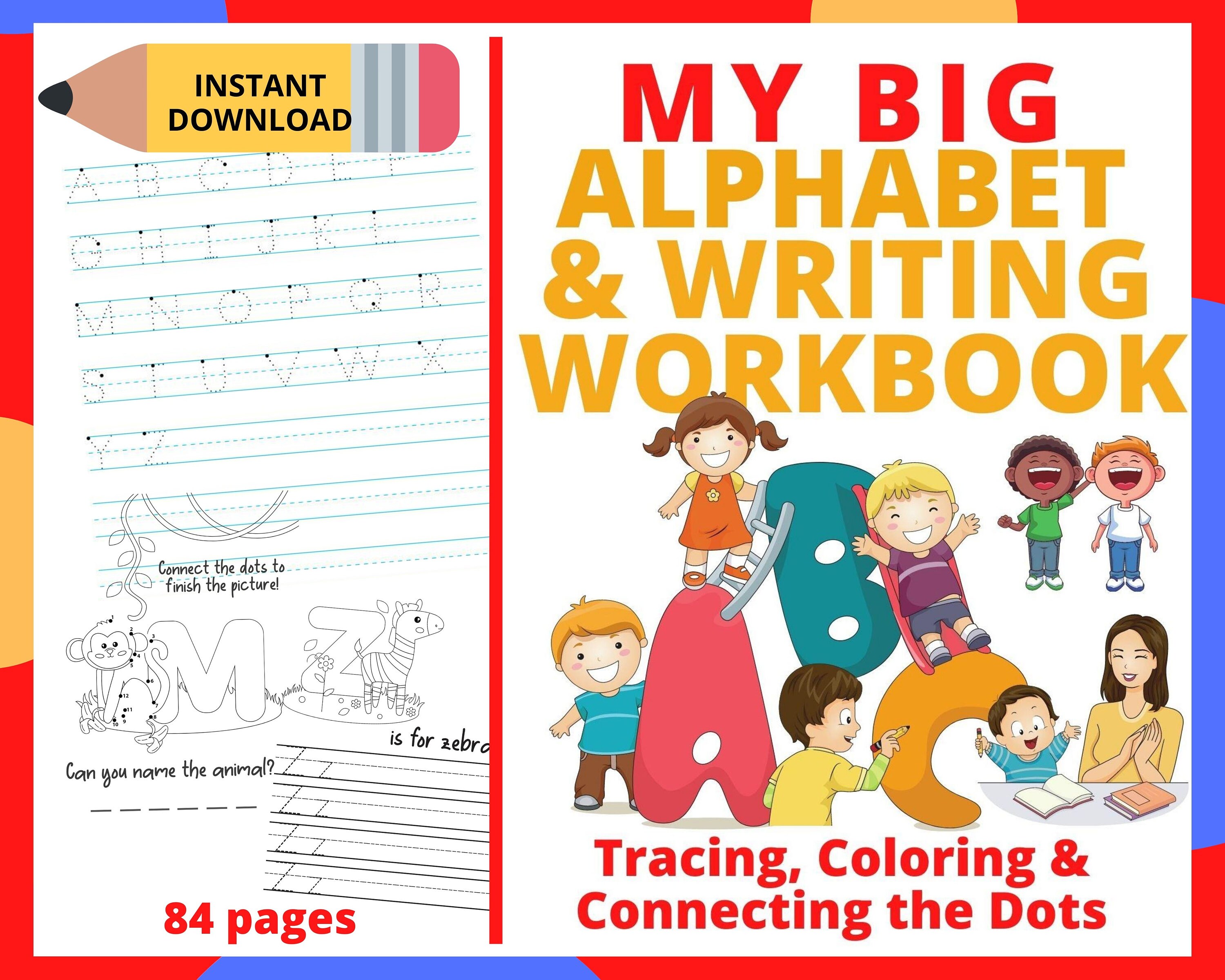 Alphabet Worksheet Alphabet Workbook Writing Practice Kids | Etsy