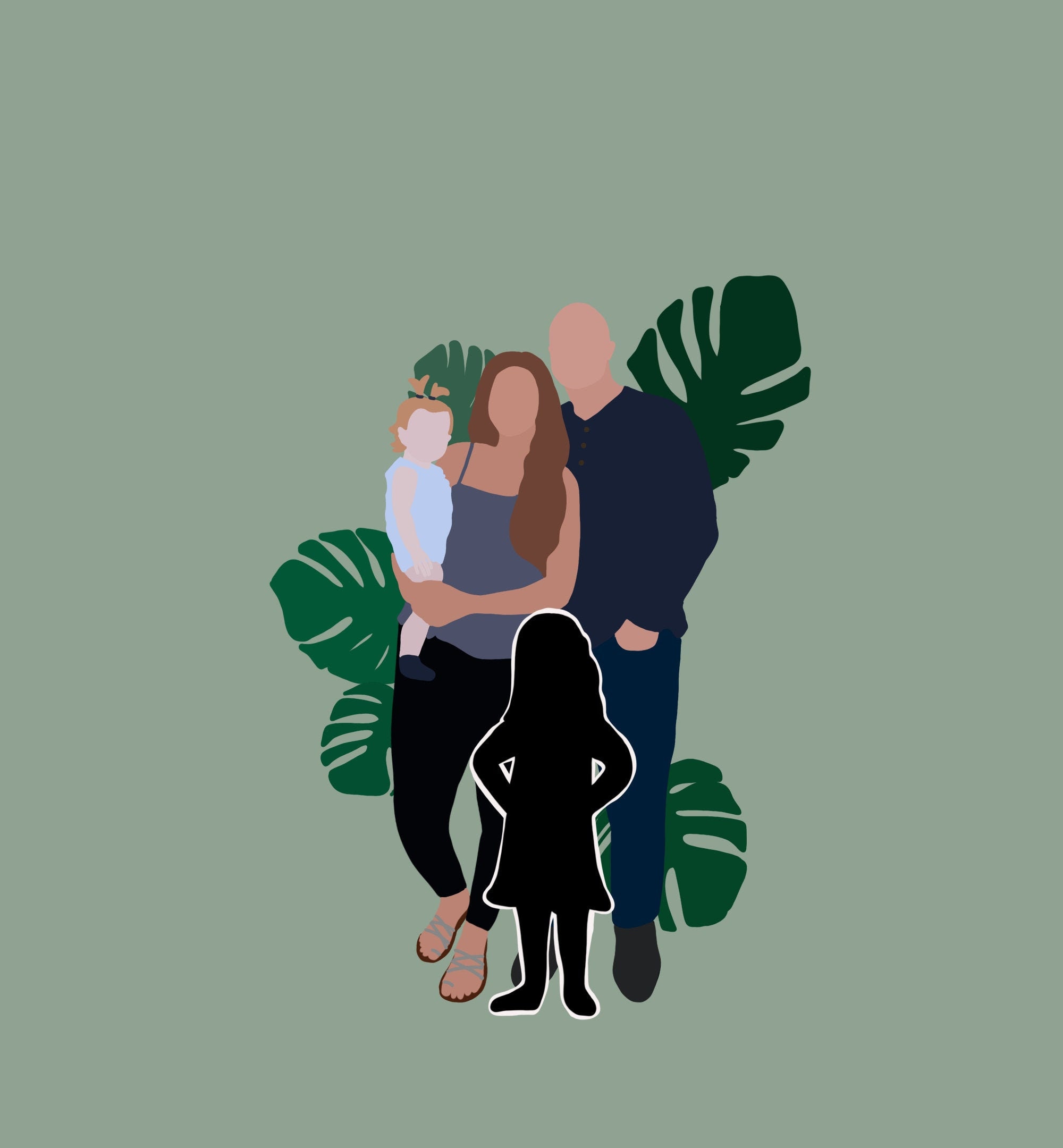 Digital Art: Group Portrait, 3 People - Etsy New Zealand