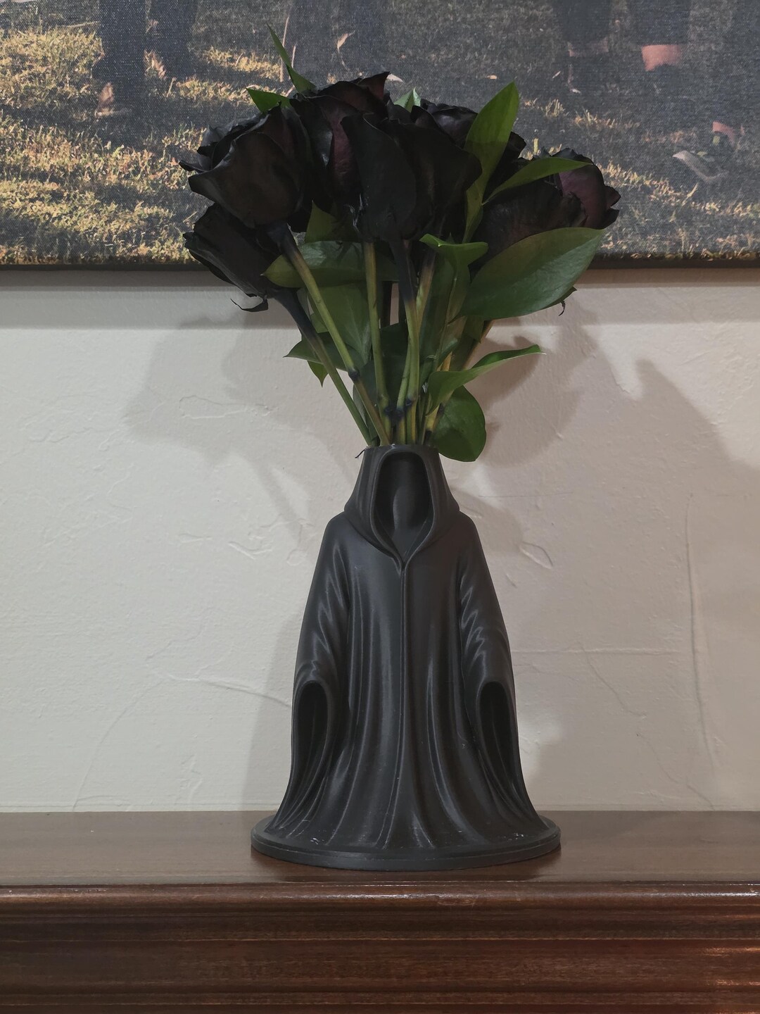 Gothic Wraith Vase | Hooded Figure Floral Vase | Dark Academia & Witchy ...