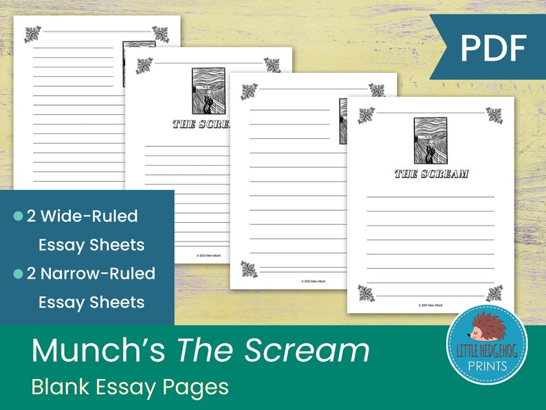 Munch's the Scream Coloring Page and Worksheets || Art History Lesson ...