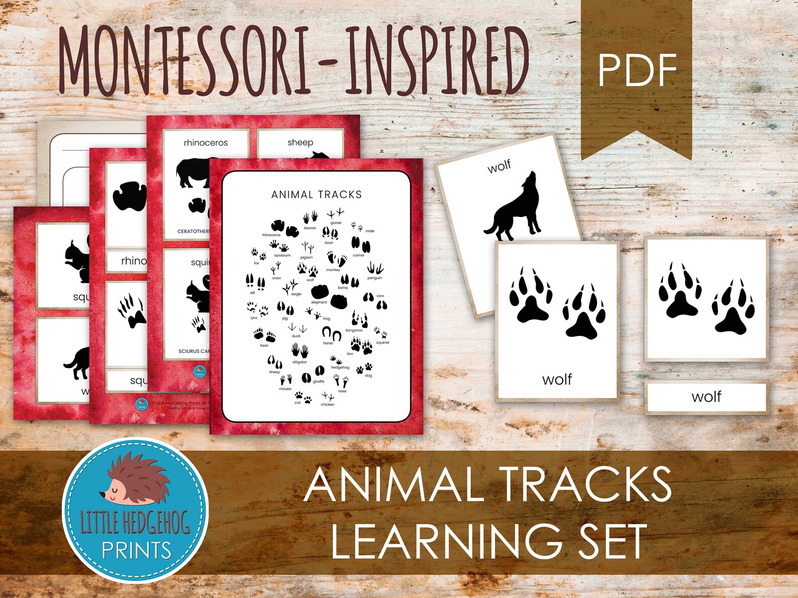 Animal Tracks Learning Set Montessori-inspired Homeschool Preschool ...