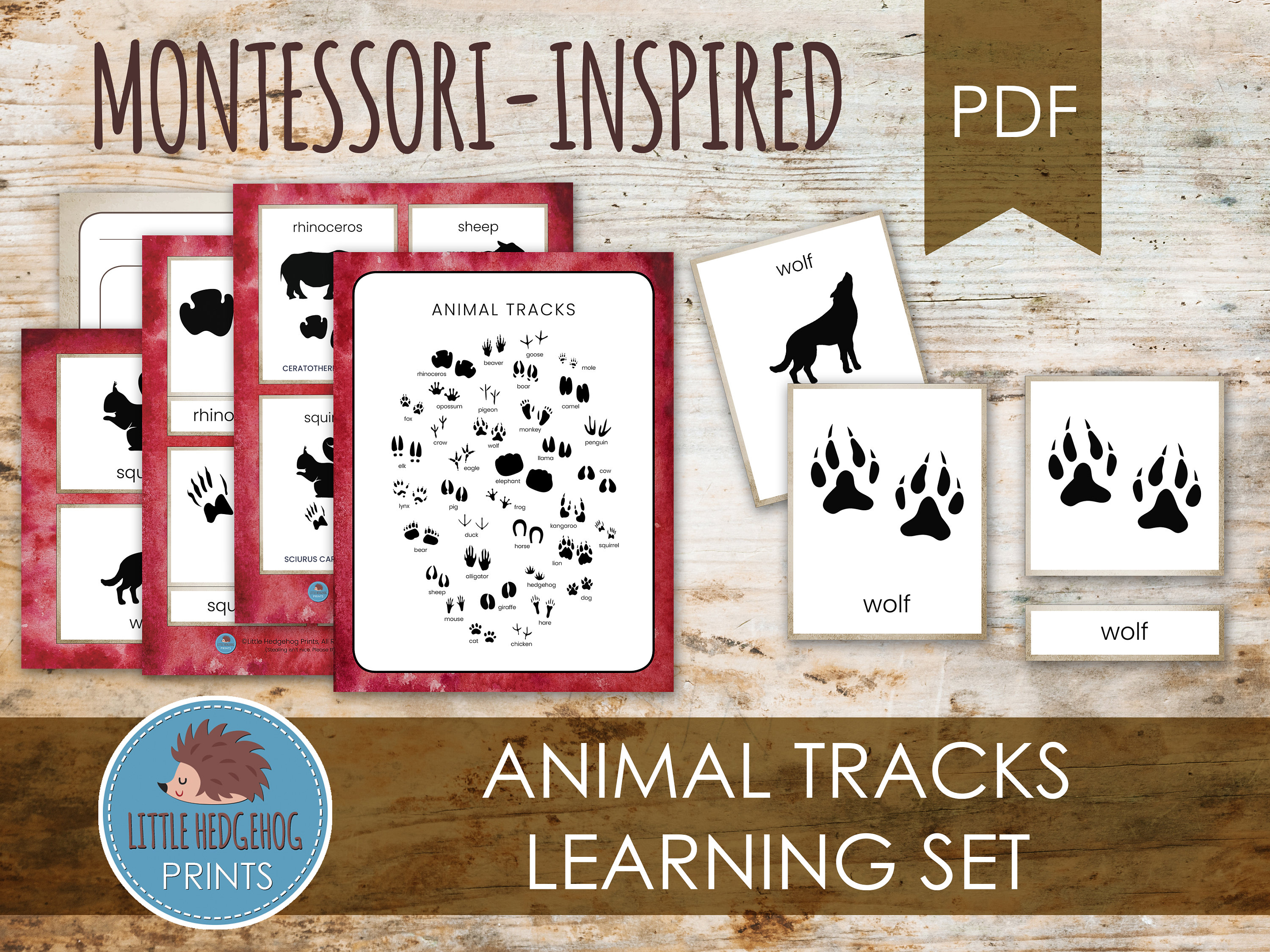 Animal Tracks Learning Set Montessori-inspired Homeschool Preschool ...