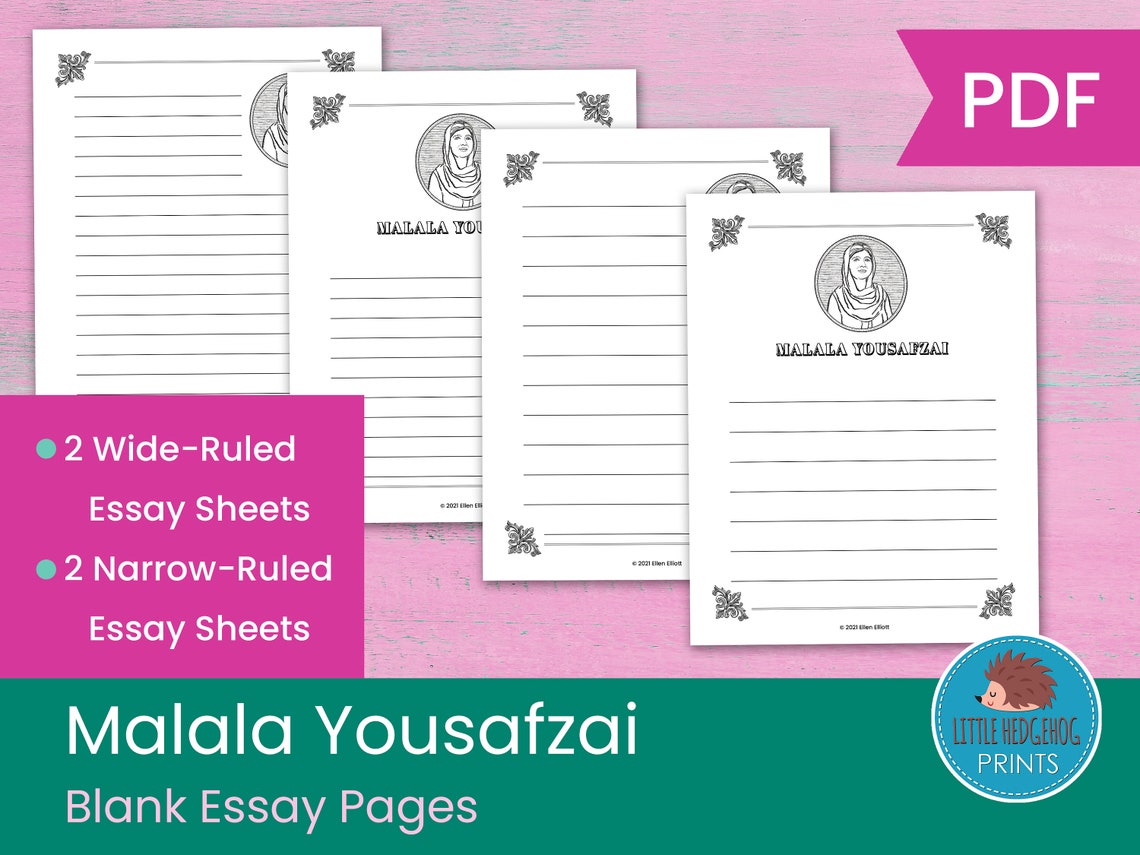 Malala Yousafzai Coloring Page and Worksheets || Women's History Month ...
