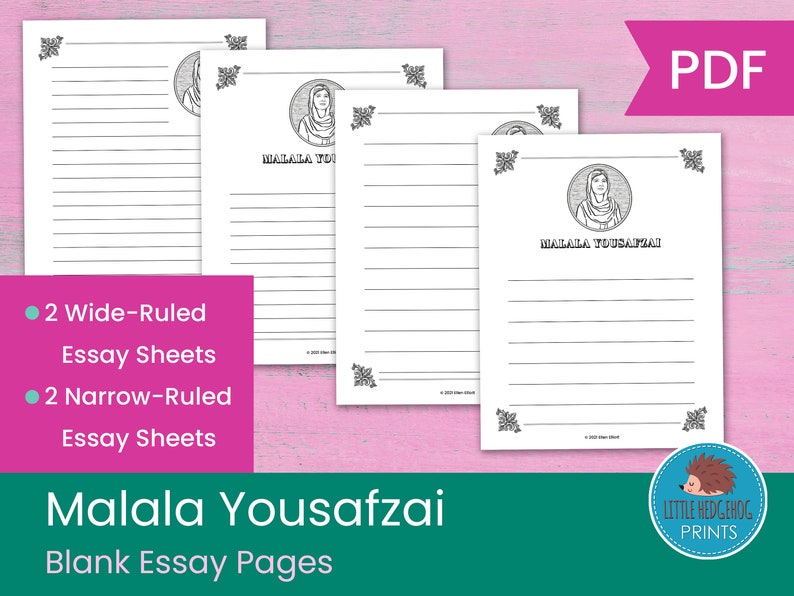 Malala Yousafzai Coloring Page and Worksheets || Women's History Month ...