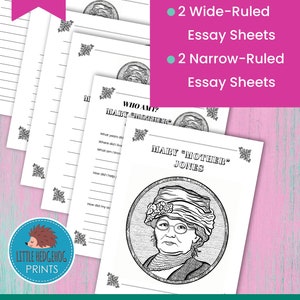 Mary "mother" Jones Coloring Page and Worksheets || Women's History ...