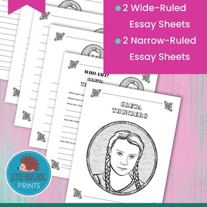 Greta Thunberg Coloring Page and Worksheets | Etsy