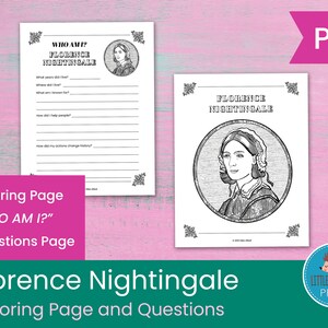 Florence Nightingale Coloring Page and Worksheets || Women's History ...