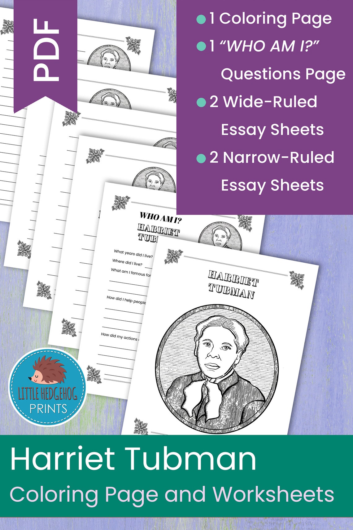 Harriet Tubman Coloring Page and Worksheets - Etsy