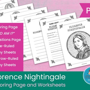 Florence Nightingale Coloring Page and Worksheets || Women's History ...