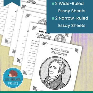 Alexander Hamilton Coloring Page and Worksheets || American History - Etsy