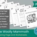The Woolly Mammoth Coloring Page and Worksheets || Earth Day Ice Age - Etsy