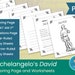 Michelangelo's David Coloring Page and Worksheets || Art History Lesson ...
