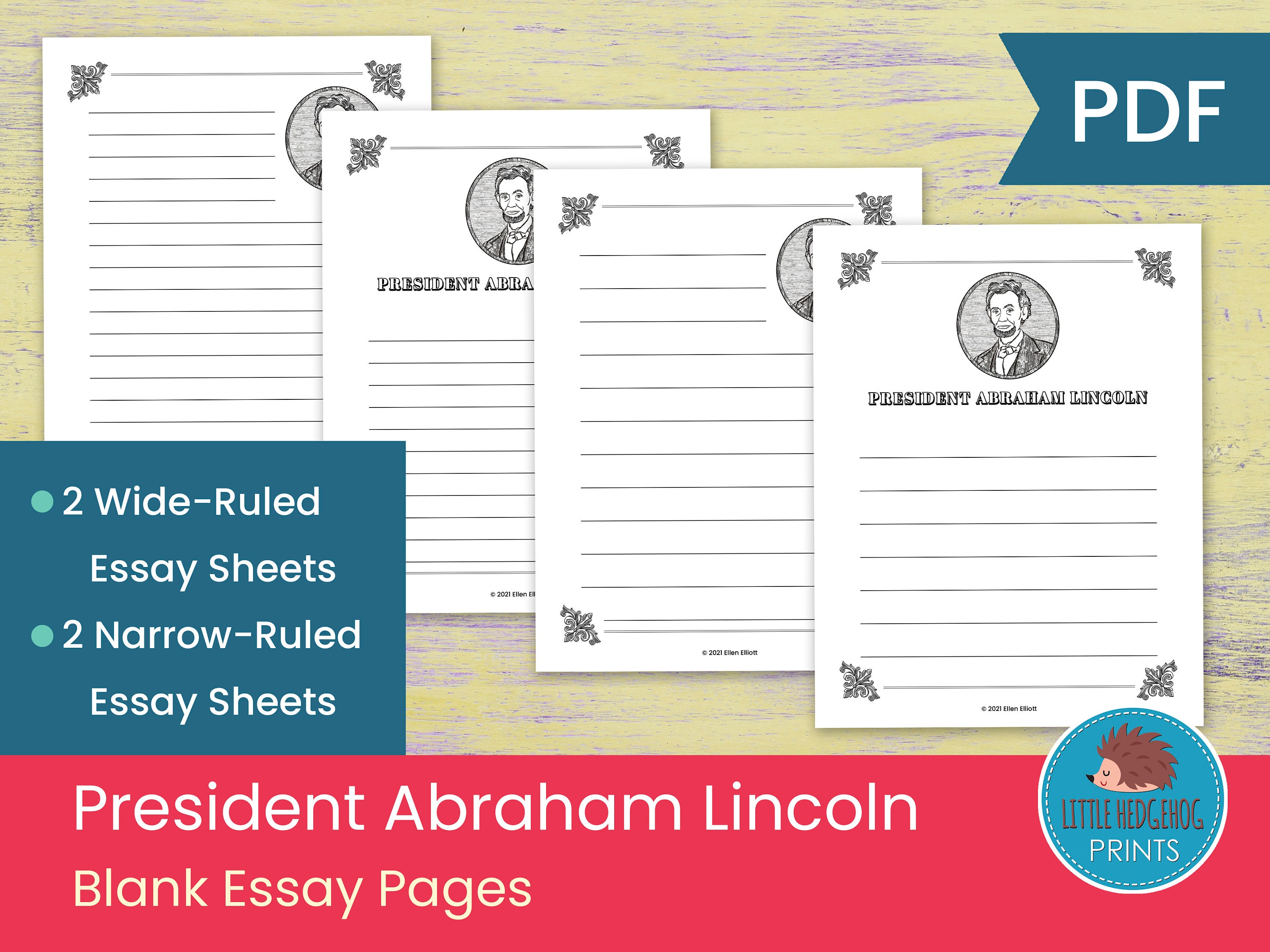 Abraham Lincoln Coloring Page and Worksheets || Presidents Day - Etsy