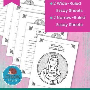 Malala Yousafzai Coloring Page and Worksheets || Women's History Month ...