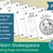 William Shakespeare Coloring Page and Worksheets - Etsy