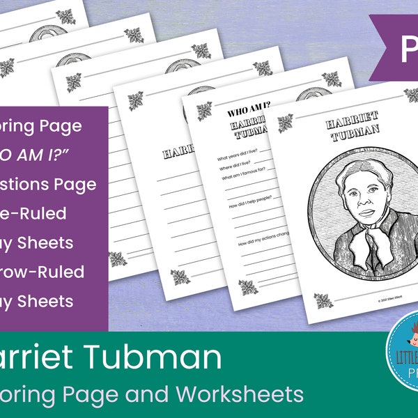 Harriet Tubman Coloring Page - Etsy