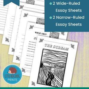 Munch's the Scream Coloring Page and Worksheets || Art History Lesson ...