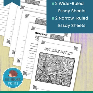 Van Gogh's Starry Night Coloring Page and Worksheets || Art History ...