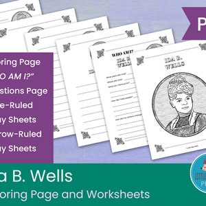 Ida B. Wells Coloring Page and Worksheets - Etsy
