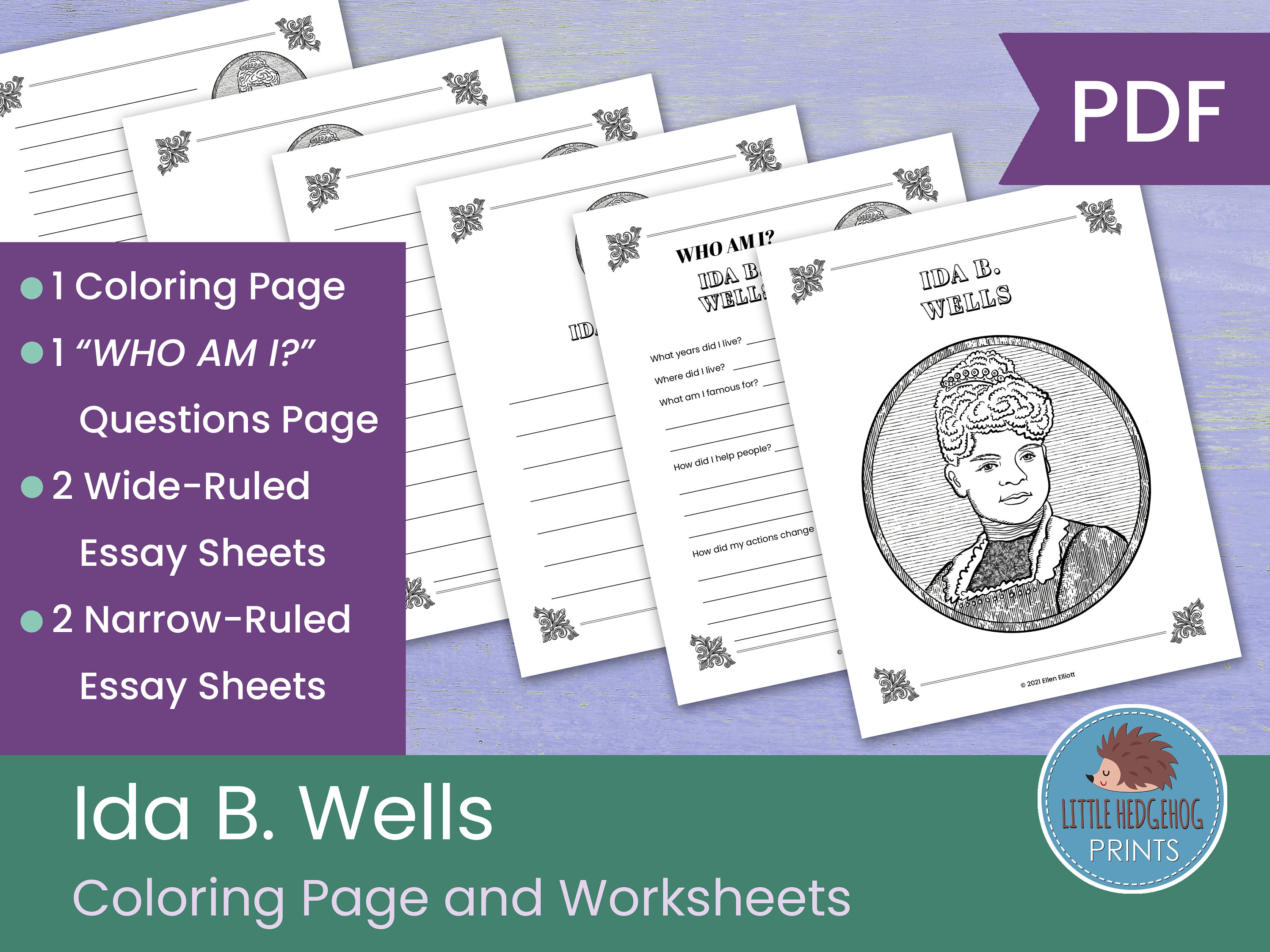Ida B. Wells Coloring Page and Worksheets - Etsy Israel