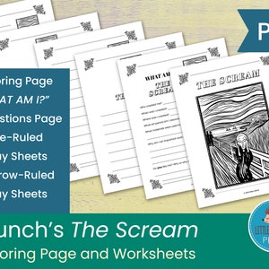 Munch's the Scream Coloring Page and Worksheets || Art History Lesson ...