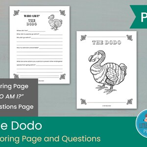 The Dodo Coloring Page and Worksheets Earth Day National Endangered ...