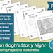 Van Gogh's Starry Night Coloring Page and Worksheets || Art History ...