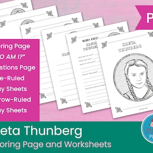 Greta Thunberg Coloring Page and Worksheets Women's - Etsy