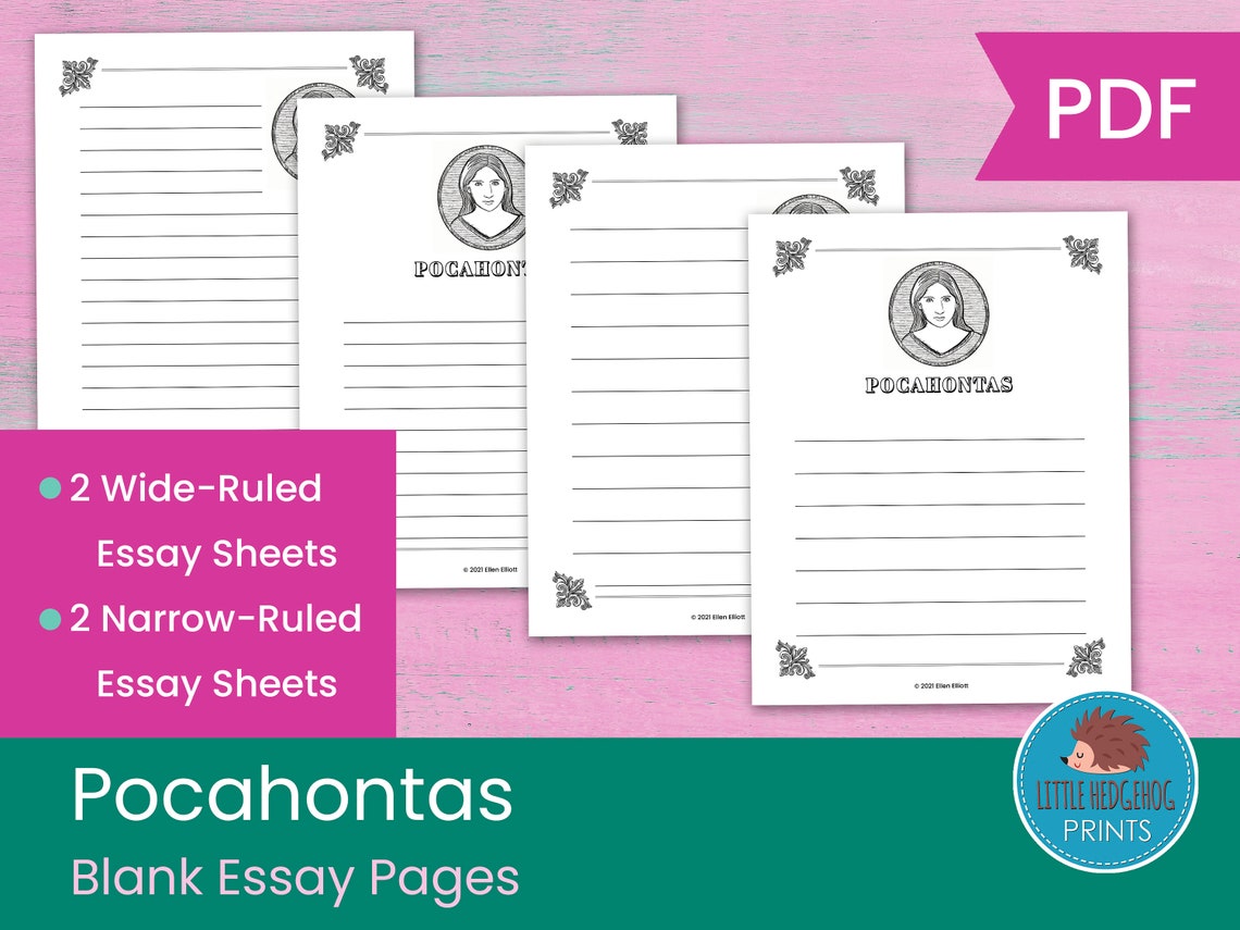 Pocahontas Coloring Page and Worksheets Women's History - Etsy