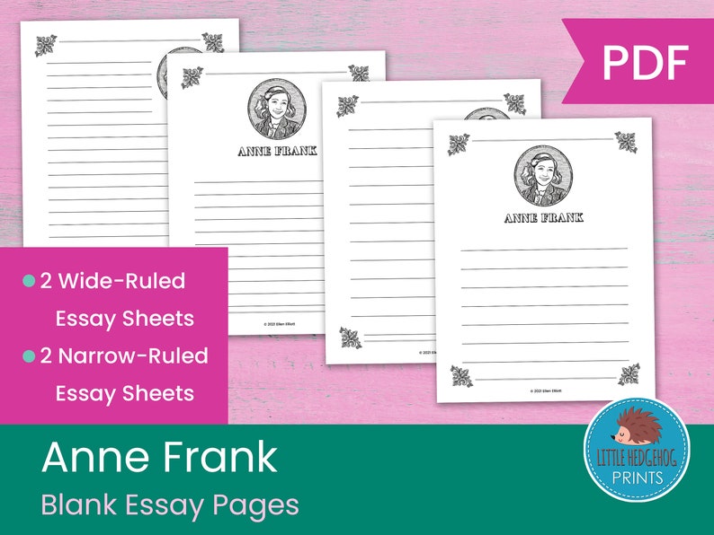 Anne Frank Coloring Page and Worksheets || Women's History Month World ...