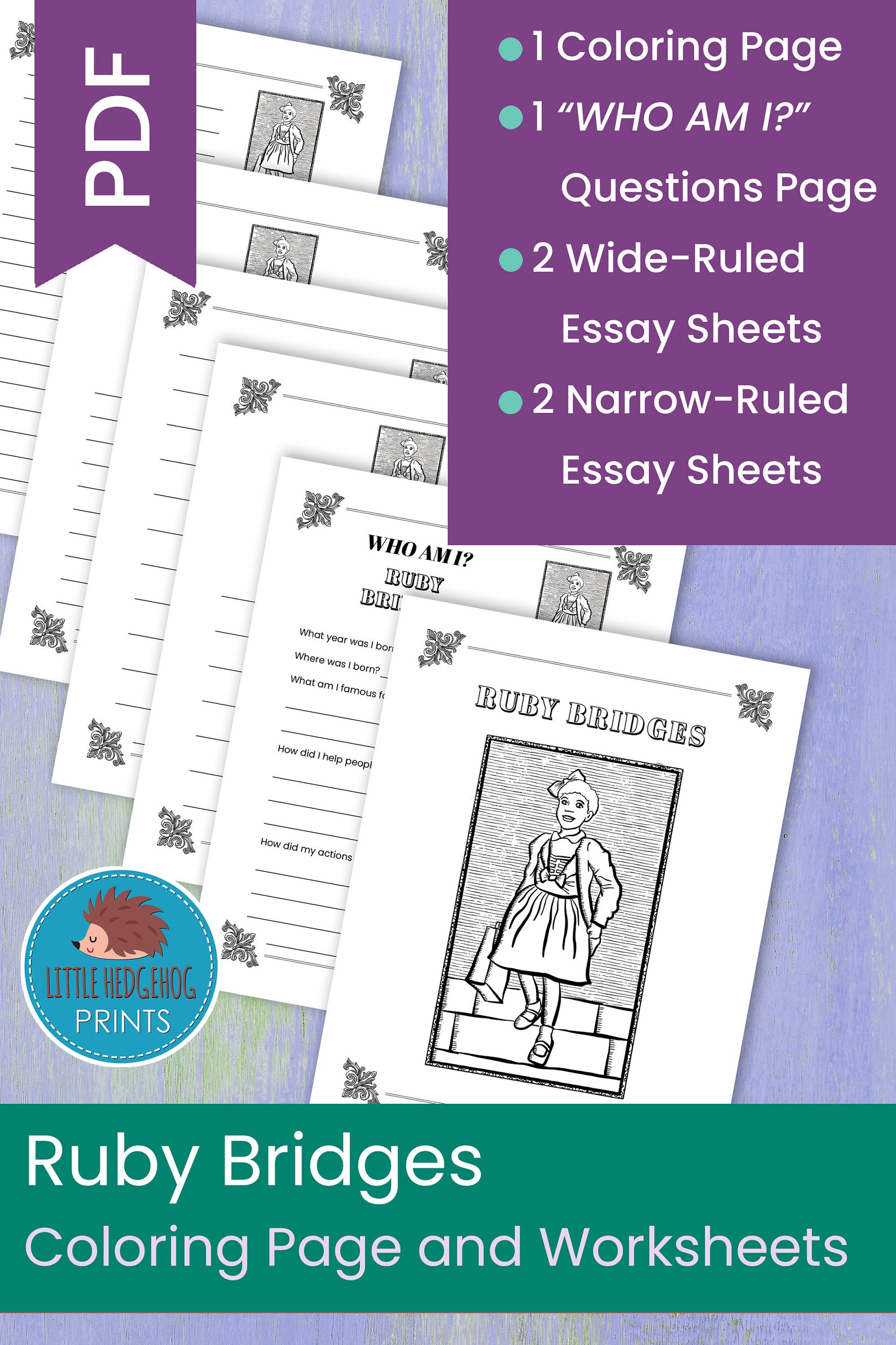 Ruby Bridges Coloring Page and Worksheets - Etsy