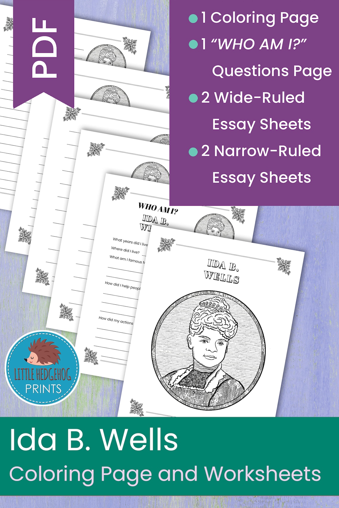 Ida B. Wells Coloring Page and Worksheets | Etsy