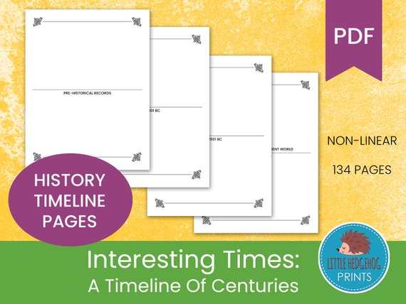 A Timeline of Centuries: Interesting Times Timeline Pages | Etsy