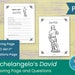 Michelangelo's David Coloring Page and Worksheets Art History Lesson - Etsy
