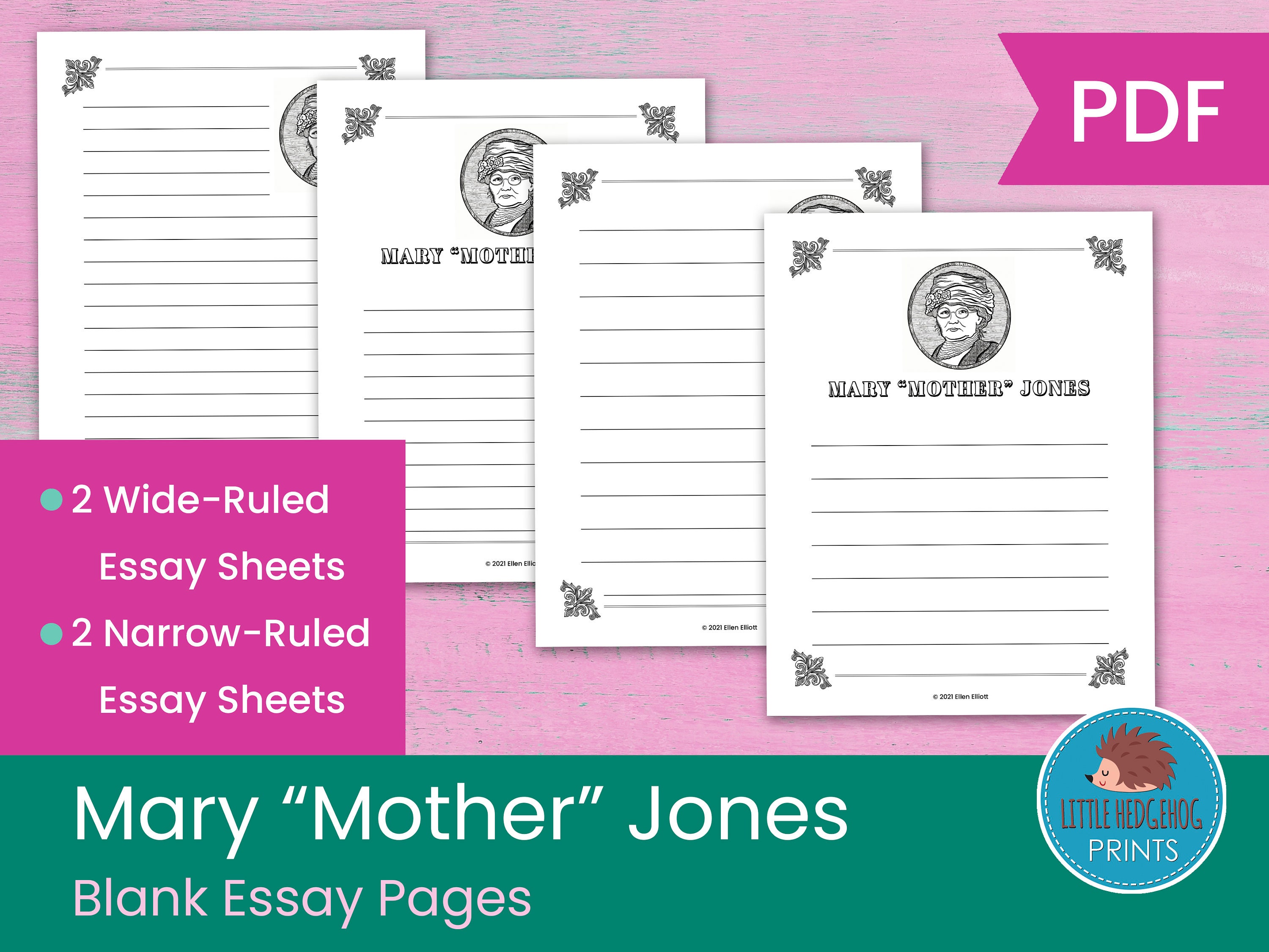 Mary "mother" Jones Coloring Page and Worksheets || Women's History ...