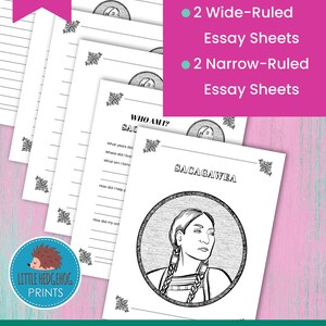 Sacagawea Coloring Page and Worksheets Women's History Month Native ...