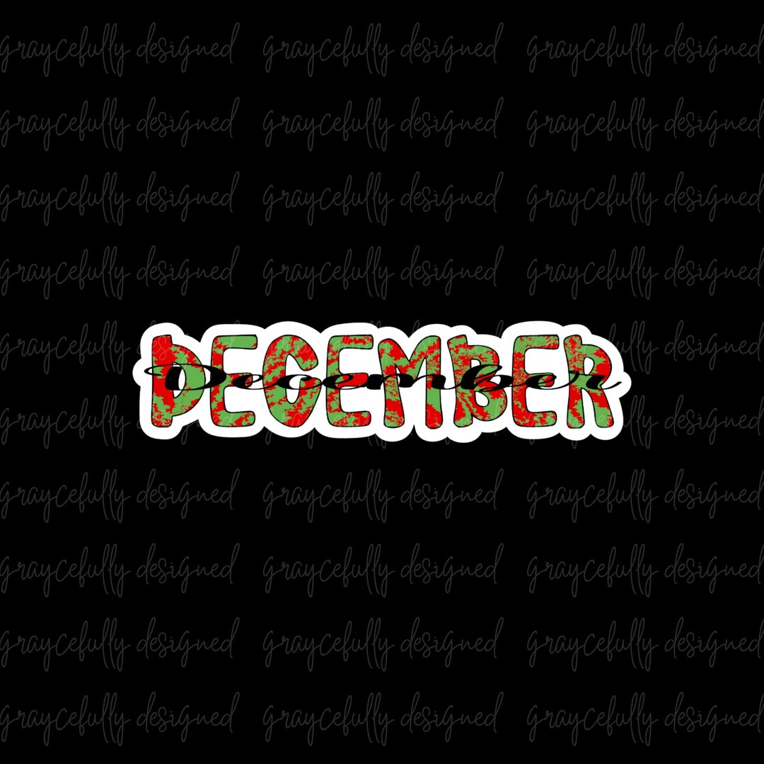 Month of December Printable PNG Sticker - Etsy