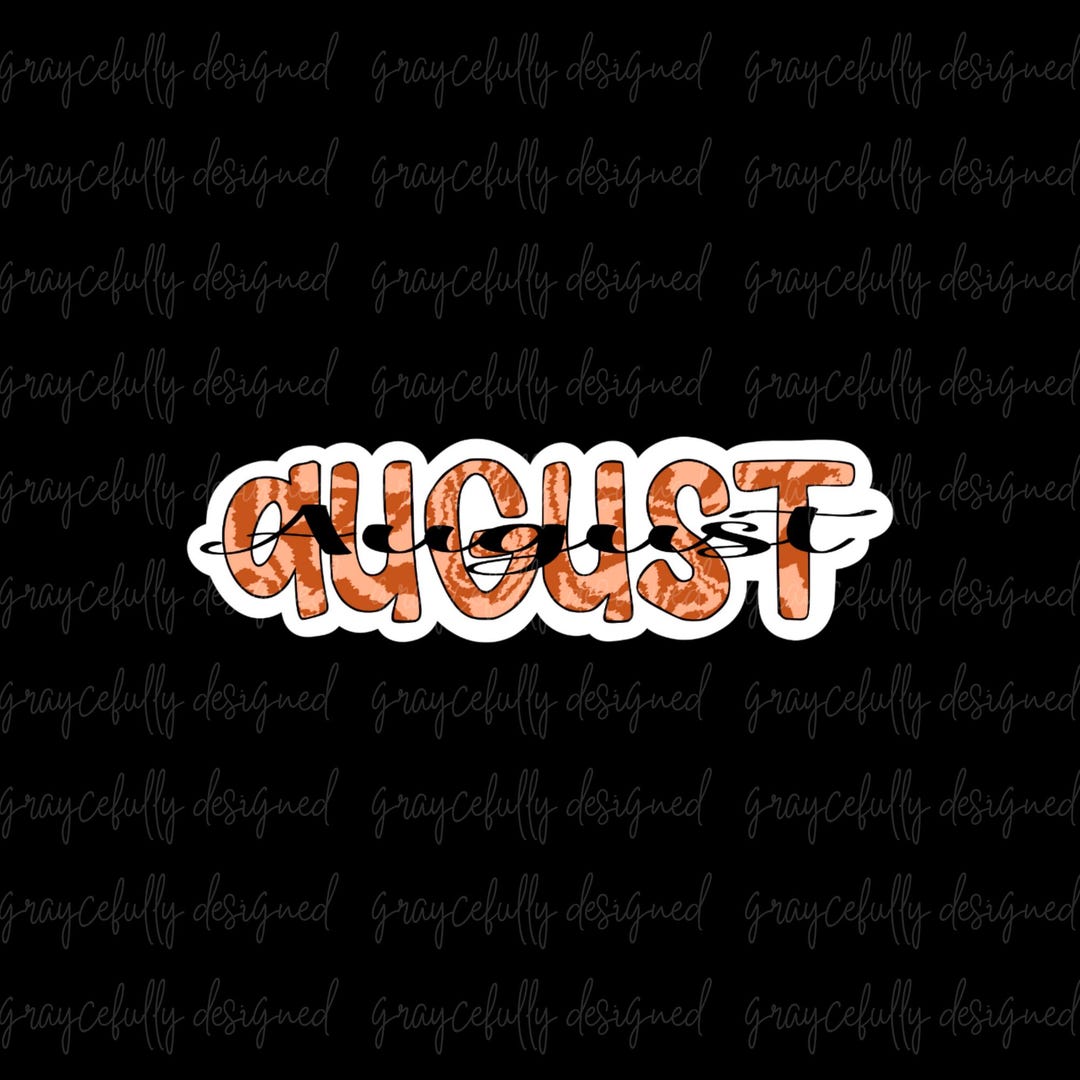 Month of August Printable PNG Sticker - Etsy