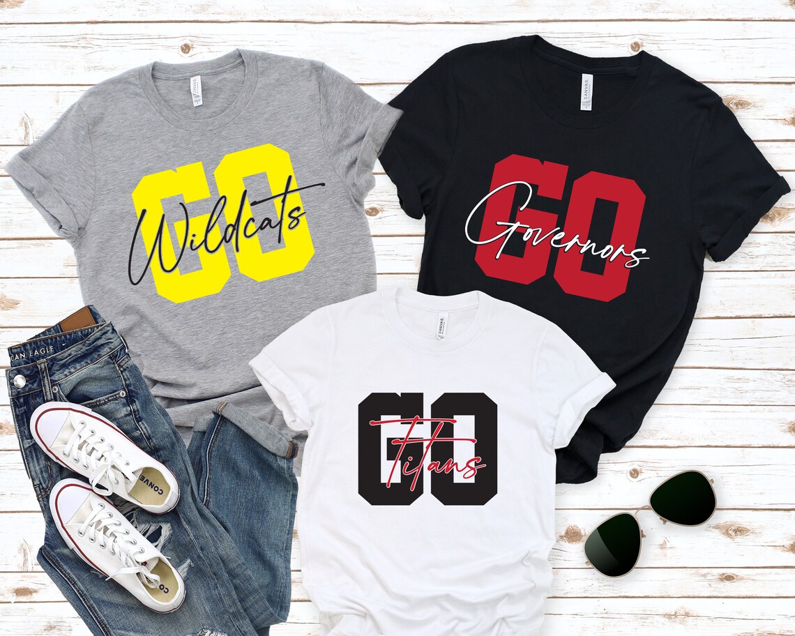 Custom Team T-shirt Custom Go Mascot Shirt Favorite Team | Etsy